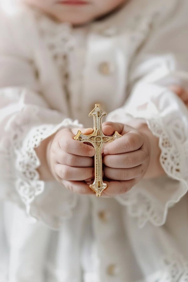 Baptism of a Child Cross in Hands. Selective Focus Stock Image - Image ...