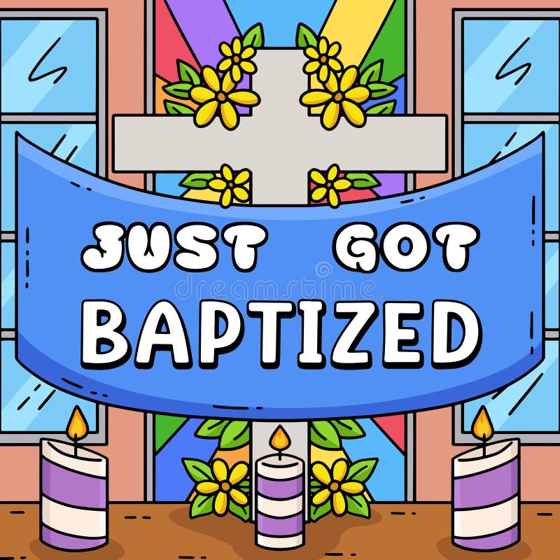 Baptism Just Got Baptized Colored Cartoon Stock Vector - Illustration ...