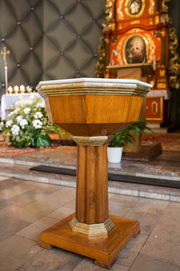 Church Baptistry stock image. Image of protestant, wood - 142078189