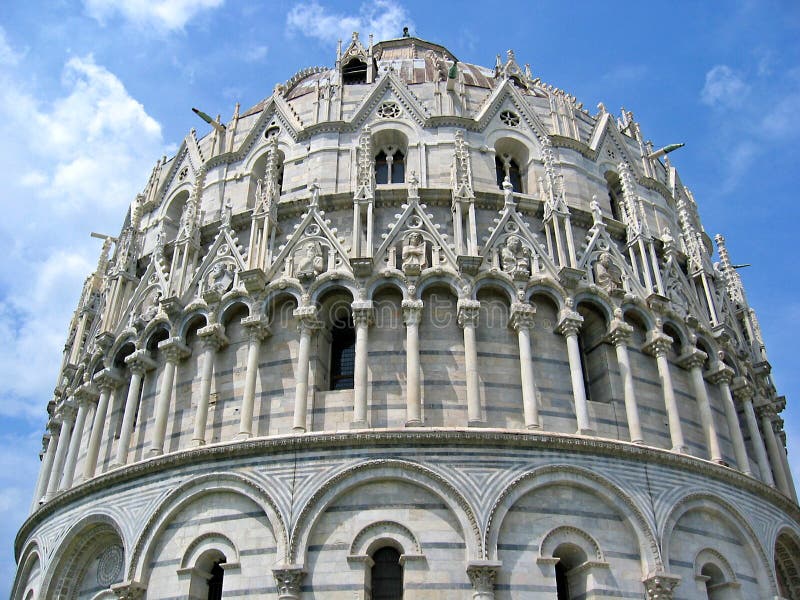 Baptistry Pisa stock image. Image of europe, pillars, cloud - 442827