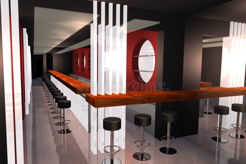 Bar 3D render image stock illustration. Illustration of building - 21890826