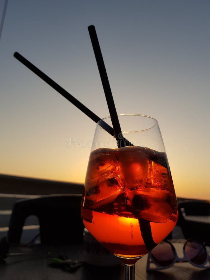 Bar Aperitif and Sunset Looking the Sea Stock Photo - Image of aperitif ...