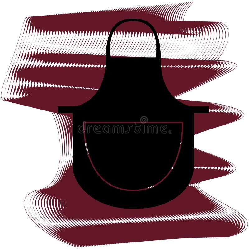 Bar Apron Icon of a Set. Icon on Vinous Ripples Isolated on White ...