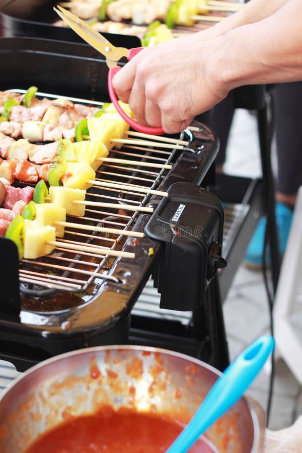 Bar-B-Q or BBQ Grill of Meat Stock Image - Image of grilling, outside ...
