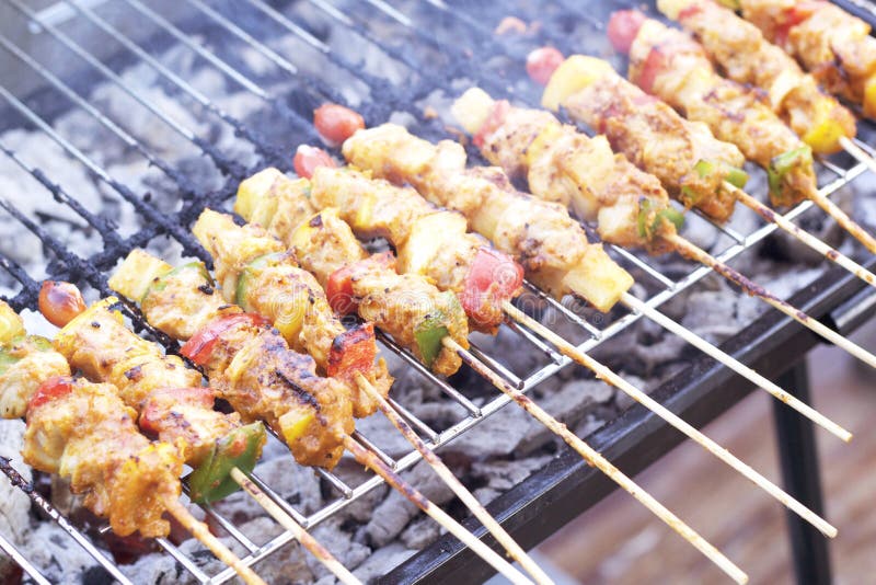 Bar-B-Q or BBQ Grill of Meat Stock Image - Image of fire, grill: 48723371