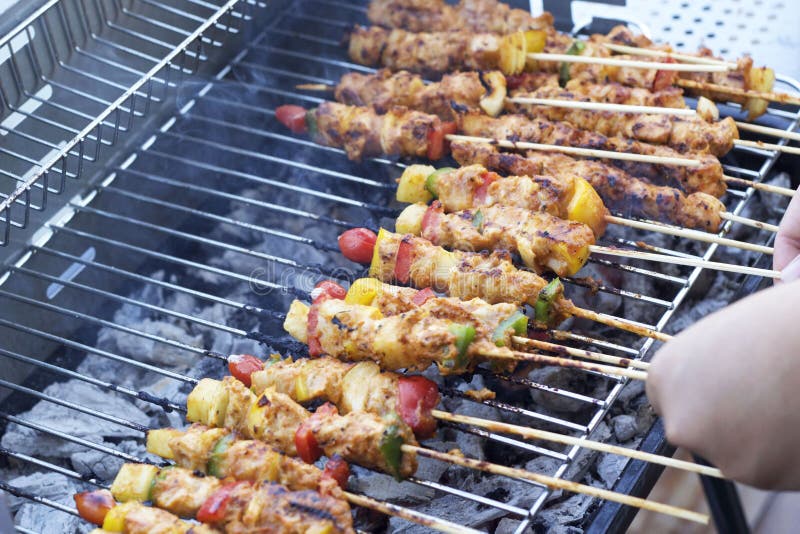 Bar-B-Q or BBQ Grill of Meat Stock Photo - Image of pepper, dinner ...