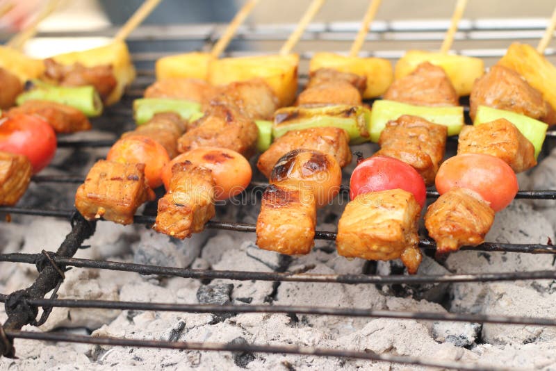 Bar-B-Q or BBQ Grill of Meat Stock Photo - Image of cook, preparation ...