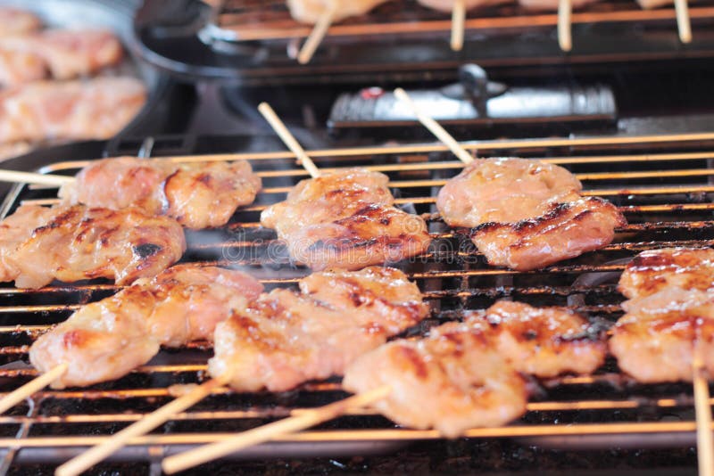 Bar-B-Q pork at the market stock image. Image of juicy - 54772601