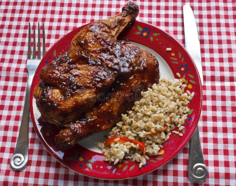 Bar-b-que Chicken stock image. Image of fork, poultry - 20537085