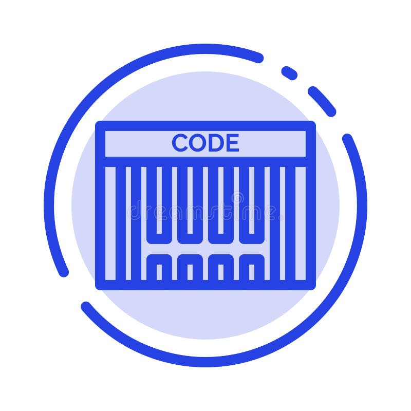 Bar, Barcode, Code, Shopping Blue Dotted Line Line Icon Stock Vector ...