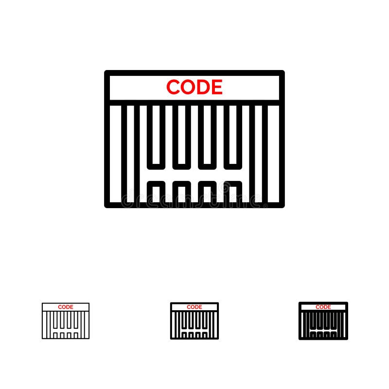 Bar, Barcode, Code, Shopping Bold and Thin Black Line Icon Set Stock ...
