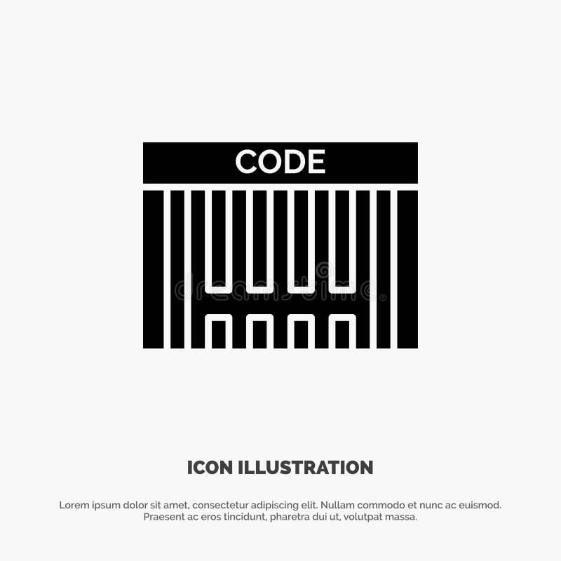 Bar, Barcode, Code, Shopping Solid Black Glyph Icon Stock Vector ...