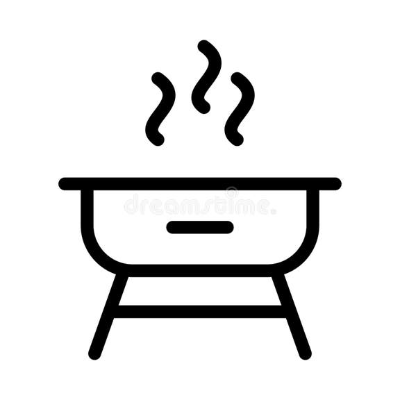 Bar Be Cue Vector Thin Line Icon Stock Illustration - Illustration of ...