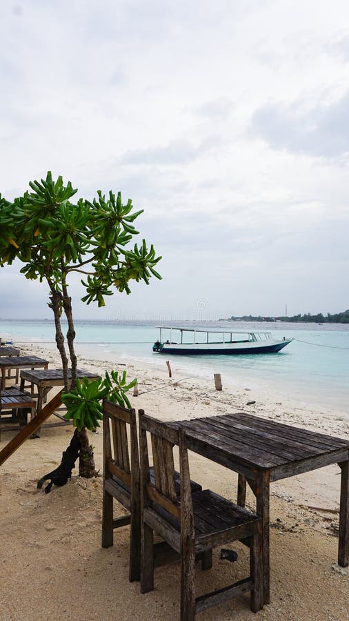 Bar or Beach Cafe in Gili Trawangan, Indonesia Stock Image - Image of ...