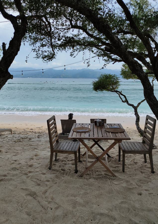 Bar or Beach Cafe in Gili Trawangan, Indonesia Editorial Stock Photo ...
