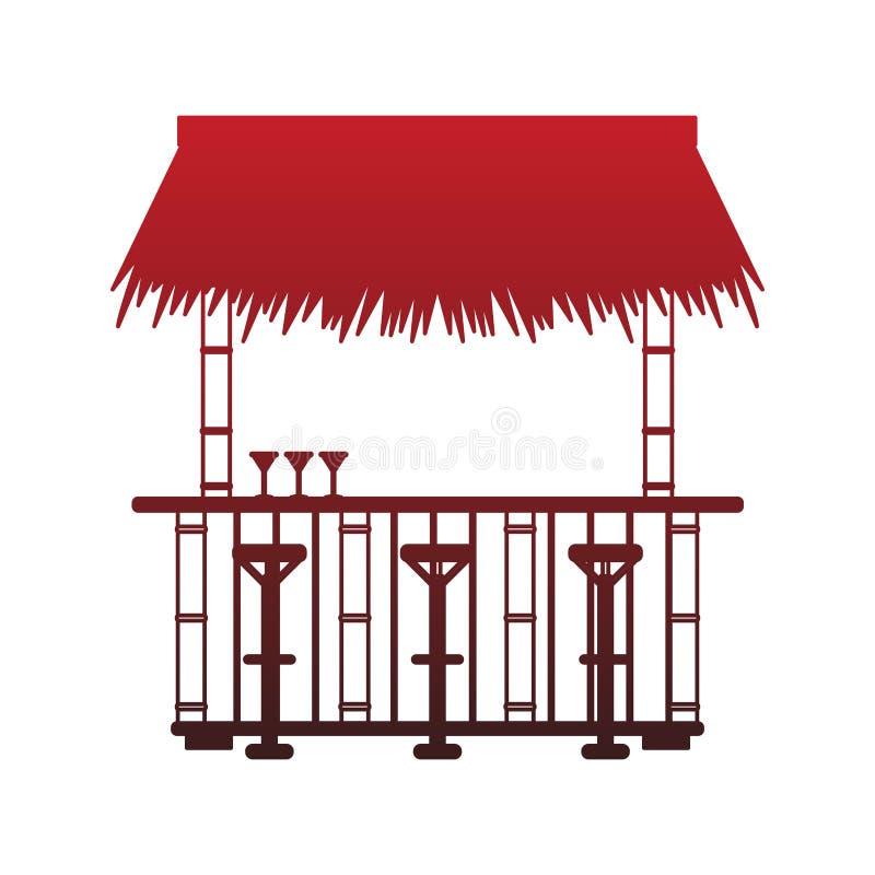 Bar beach kiosk red lines stock vector. Illustration of kiosk - 143605349