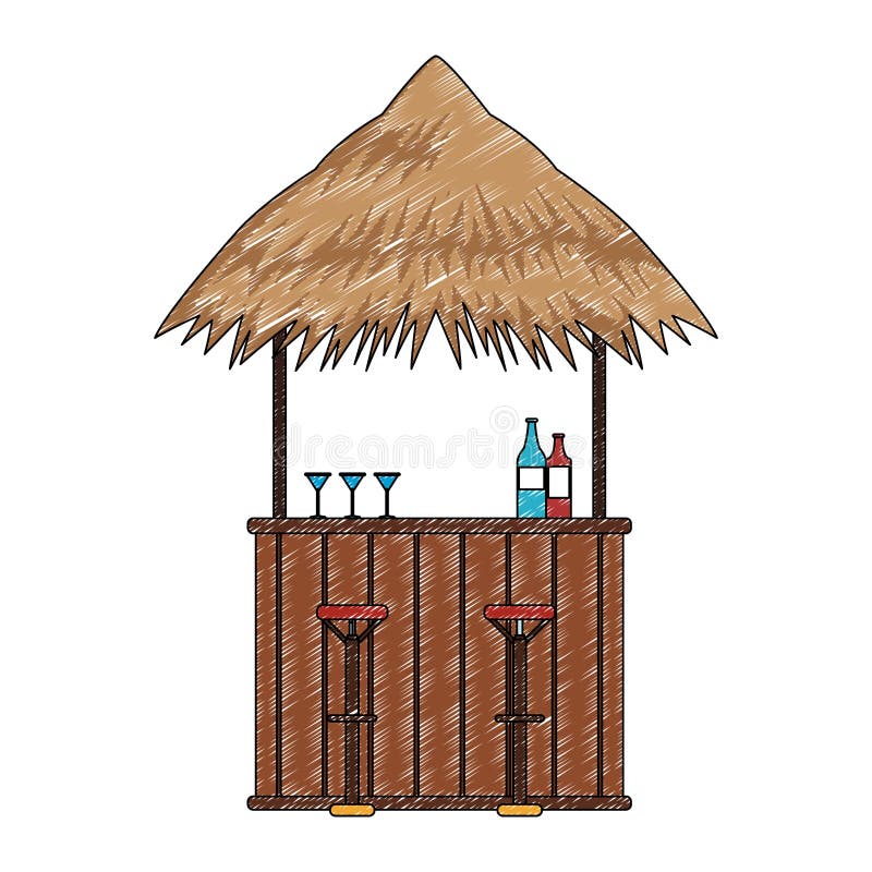 Bar beach kiosk scribble stock vector. Illustration of celebration ...