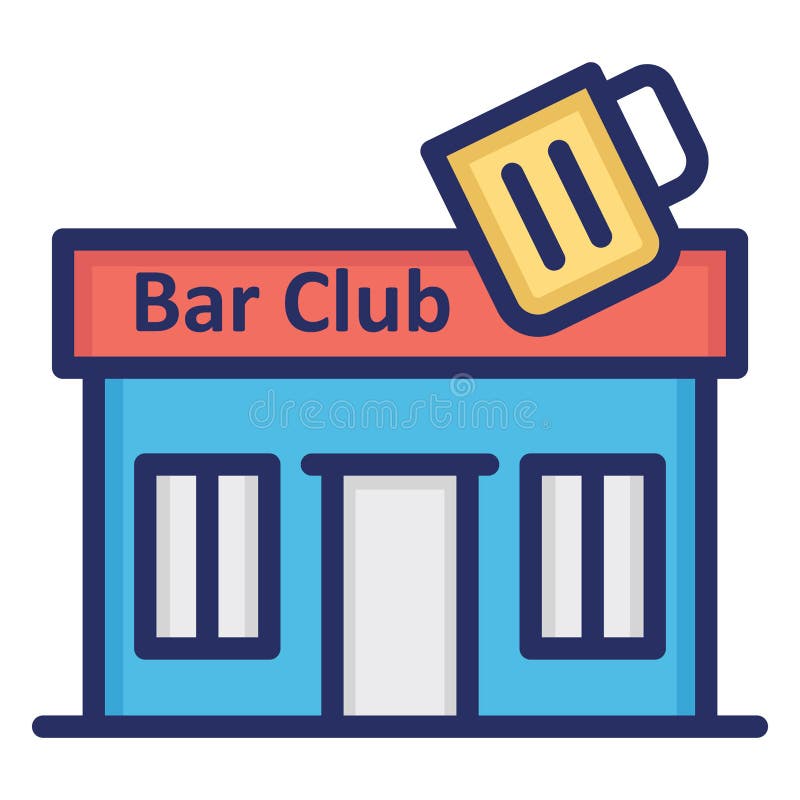 Bar Building, Bar Club Isolated Vector Icon Which Can Be Easily ...