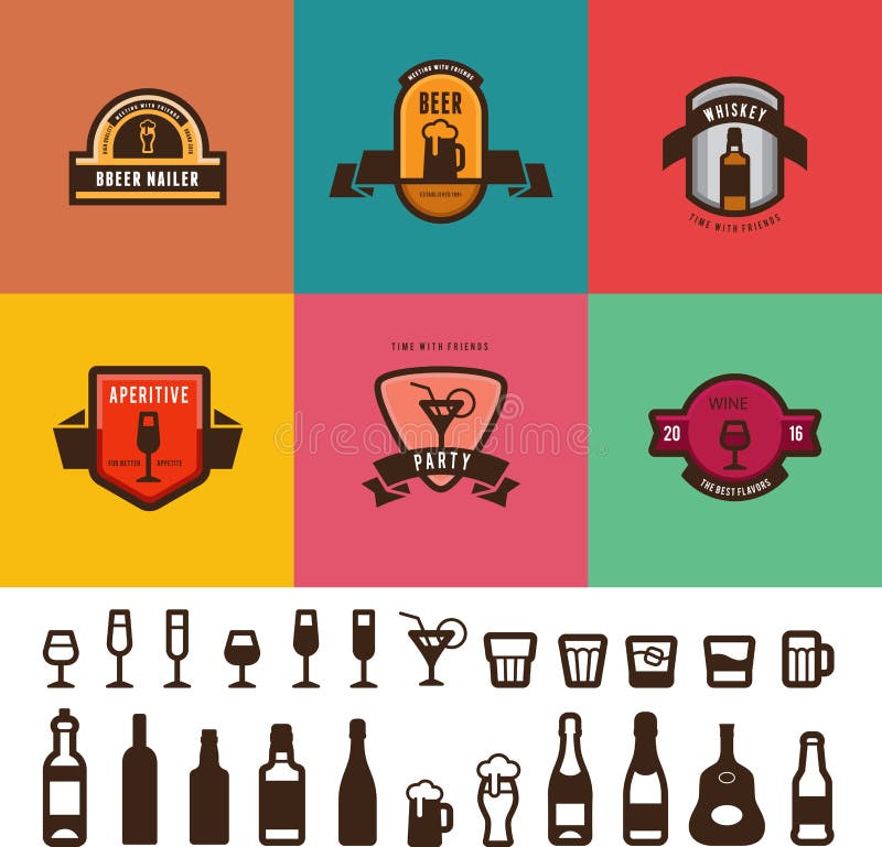 Bar Cafe Vintage Labels Vector Design. Menu Badges Stock Vector ...