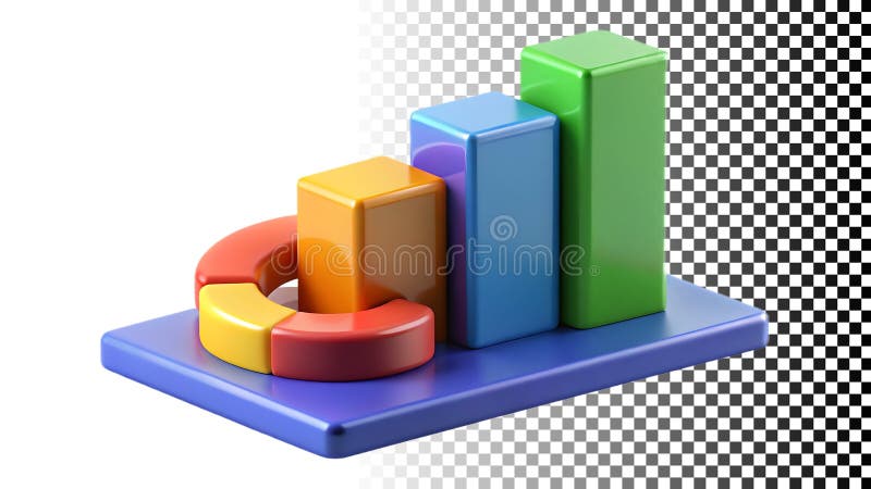 Bar Chart with Abstract Elements, Representing Data Analysis and ...
