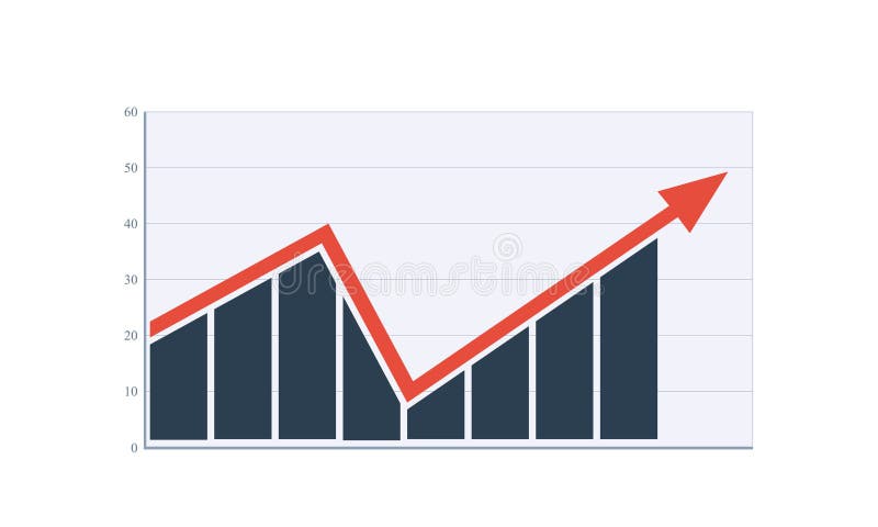 Growing Trend Arrow Flat Icon Symbol Stock Vector - Illustration of ...