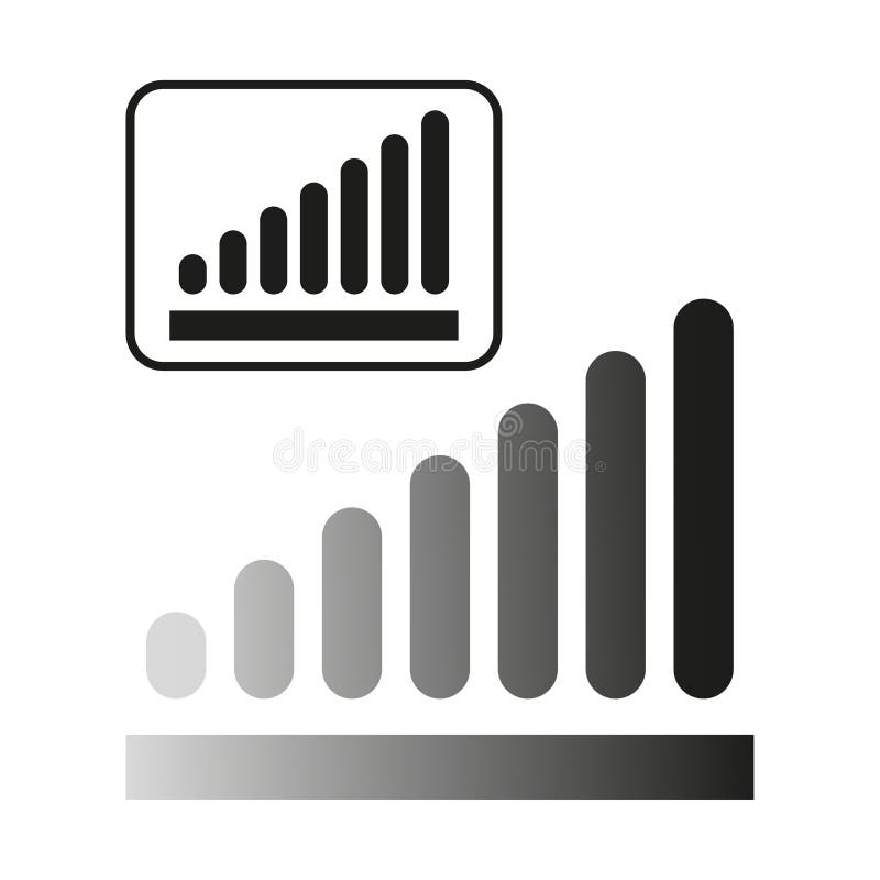 Bar Chart Bar Graph Symbol. Rounded Rectangle Chart Concept. Vector ...