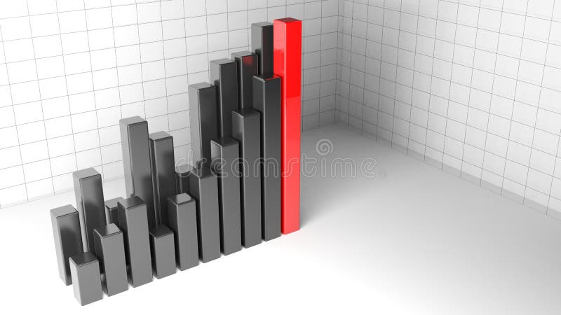 Bar Chart Black and Red - 3D Rendering Illustration Stock Illustration ...