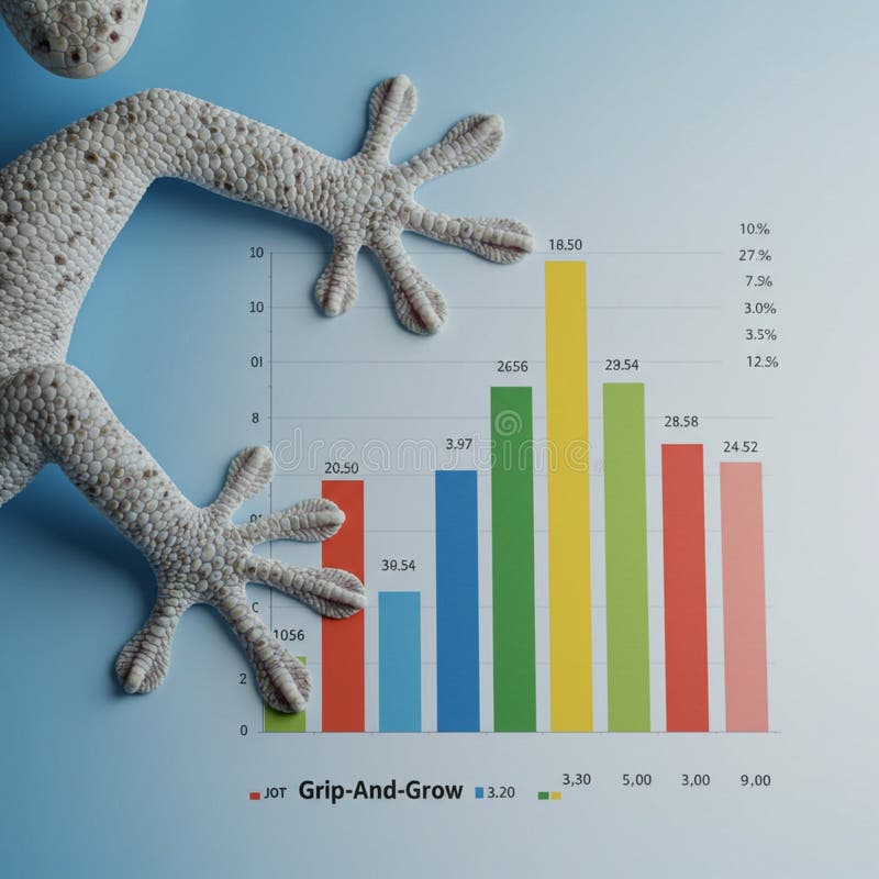 A Bar Chart on a Blue Background Displays Various Colored Bars ...