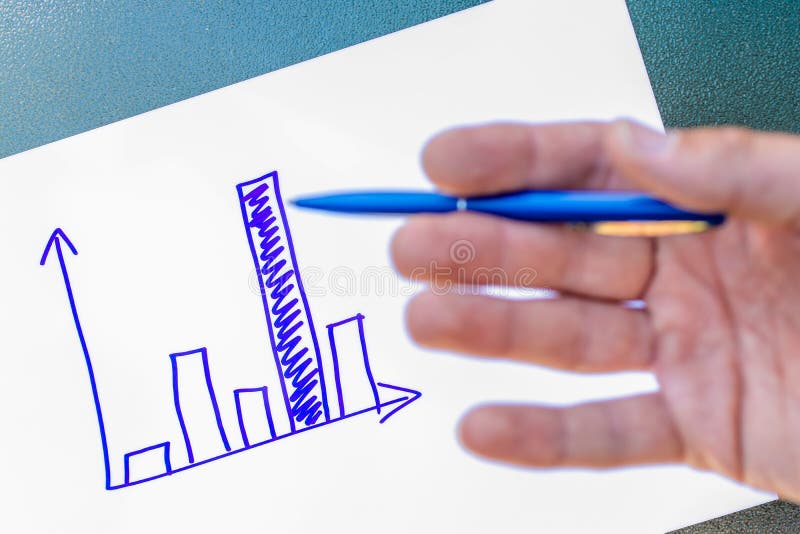 Bar Chart at Business Presentation Explaining Future Business Strategy ...