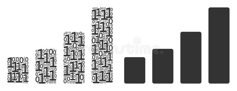 Bar Chart Collage of Binary Digits Stock Vector - Illustration of ...