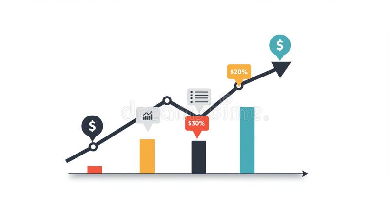 Bar Chart with Colored Vertical Bars in Red, Orange, Black, and Blue ...
