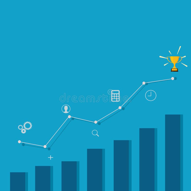 Bar Chart. Concept of the Path To Success Stock Vector - Illustration ...