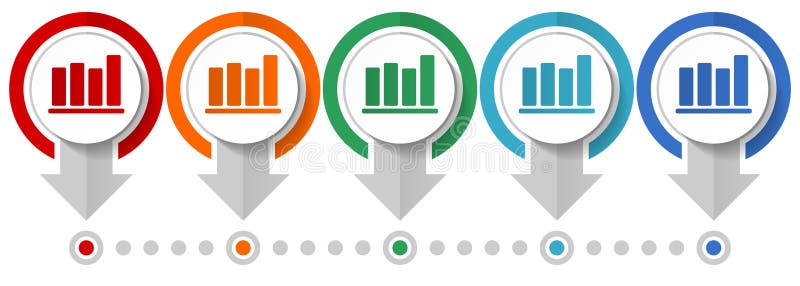 Bar Chart Concept Vector Icon Set, Colorful Infographic Template Easy ...