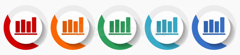 Bar Chart Concept Vector Icon Set, Colorful Infographic Template Easy ...