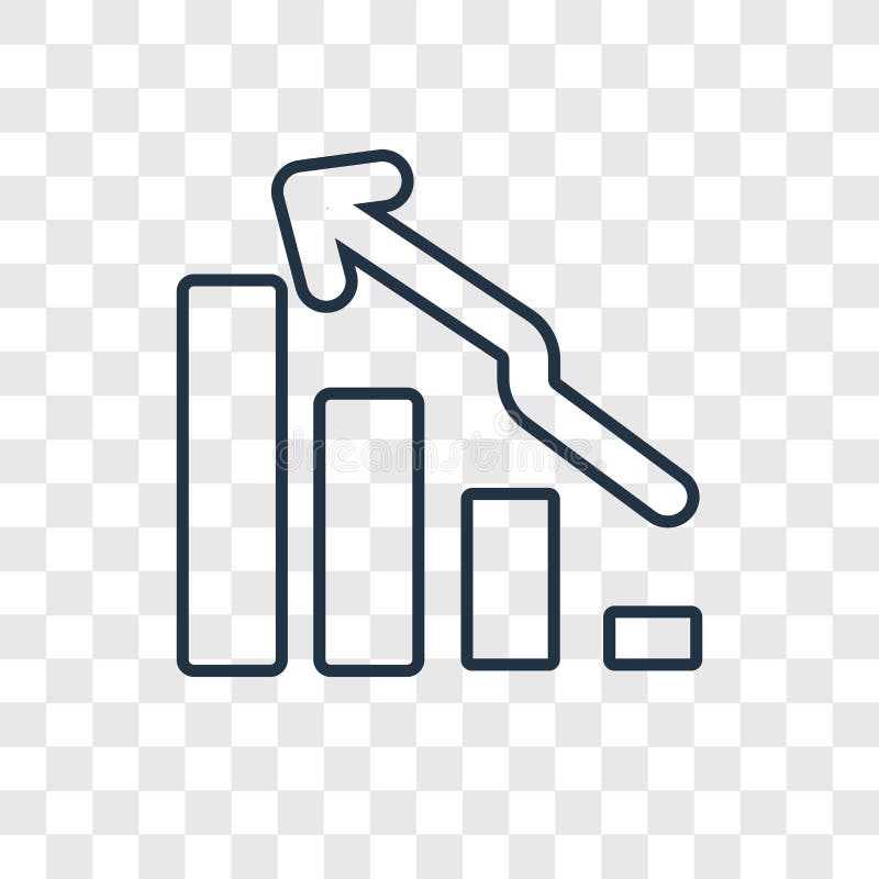 Bar Chart Concept Vector Linear Icon Isolated on Transparent Background ...