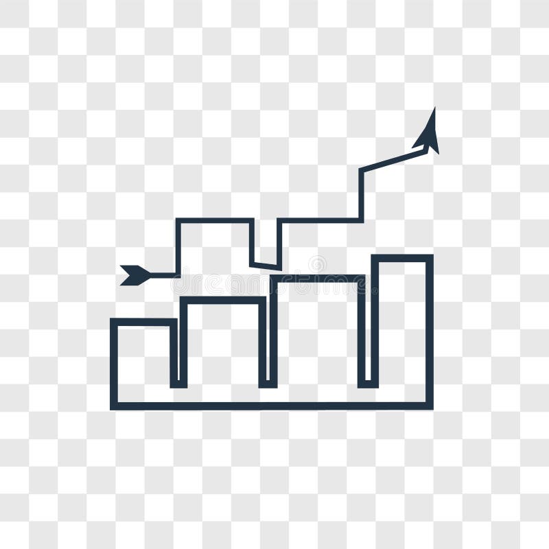 Bar Chart Concept Vector Linear Icon Isolated on Transparent Background ...