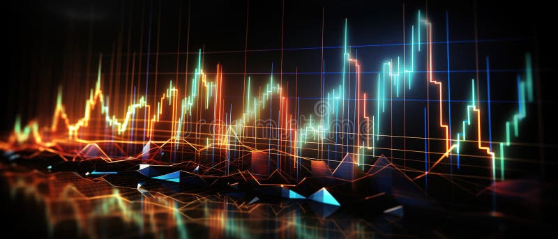 Bar Chart on a Dark Background for Financial Data Analysis Stock ...