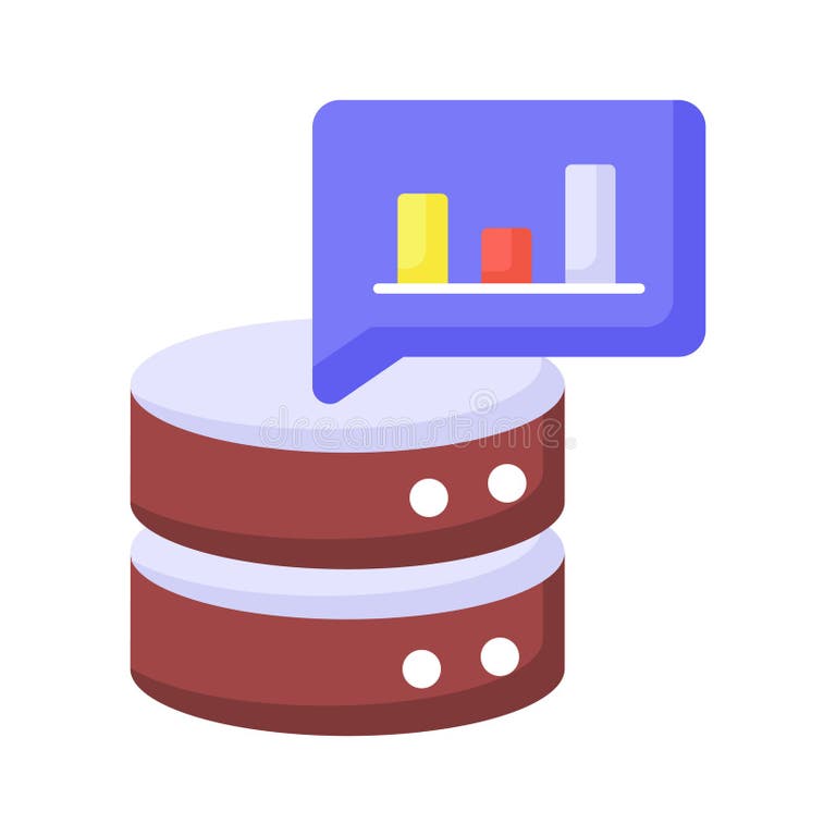 Bar Chart with Database Showing Concept Vector of Database Analysis ...