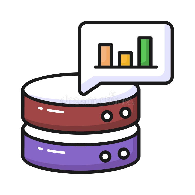 Bar Chart with Database Showing Concept Vector of Database Analysis, Premium Icon Stock Vector ...
