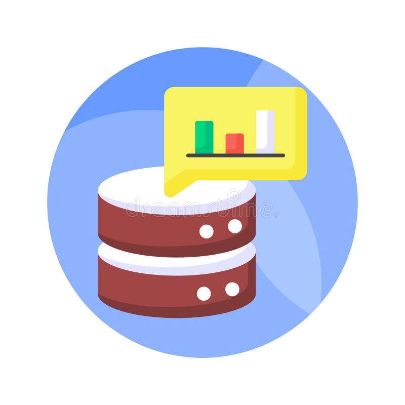 Bar Chart With Database Showing Concept Vector Of Database Analysis