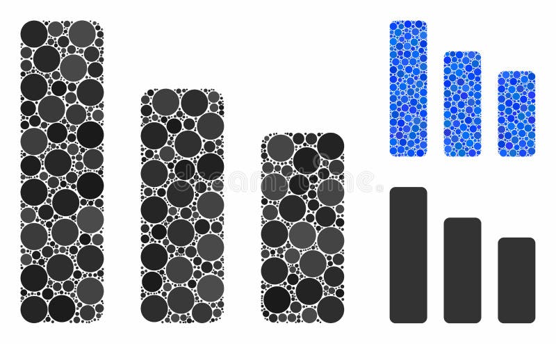 Bar Chart Decrease Composition Icon of Round Dots Stock Vector ...