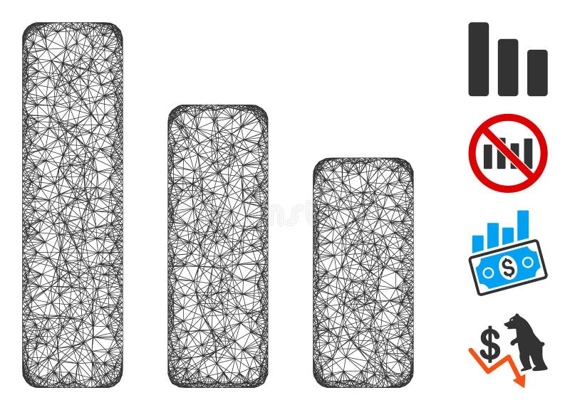 Bar Chart Decrease Web Vector Mesh Illustration Stock Illustration ...