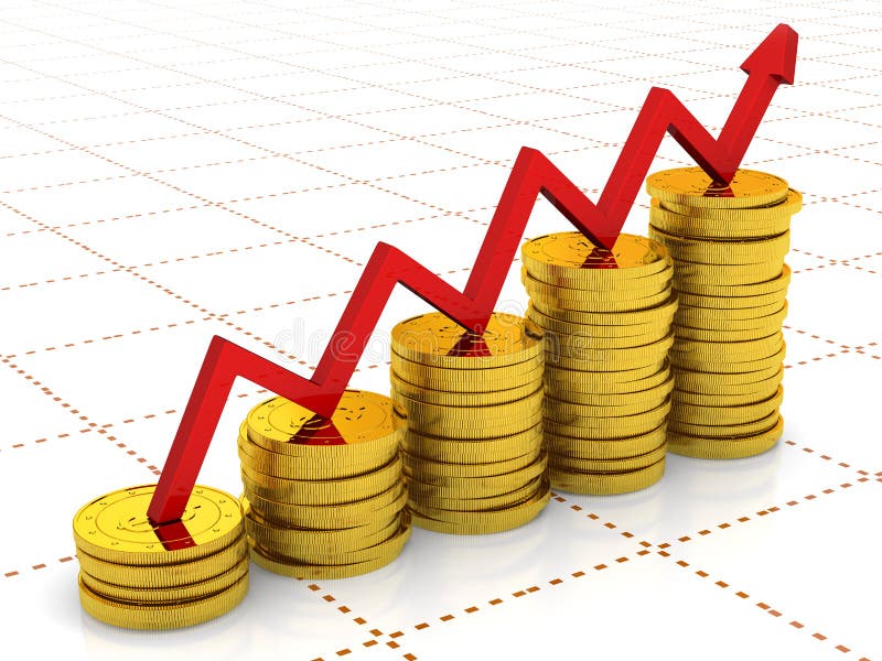 Bar Chart Diagram of Golden Dollar Coins Stock Illustration ...