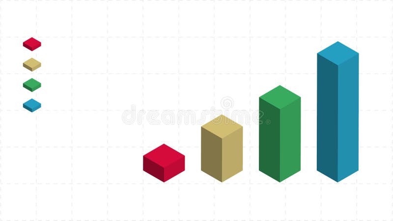 Bar Chart With Different Color Business Statistic Information On White Background Stock Vector