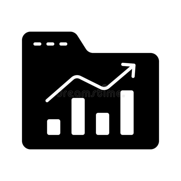 Bar Chart on File Folder Denoting Concept Vector of Data Analysis in ...