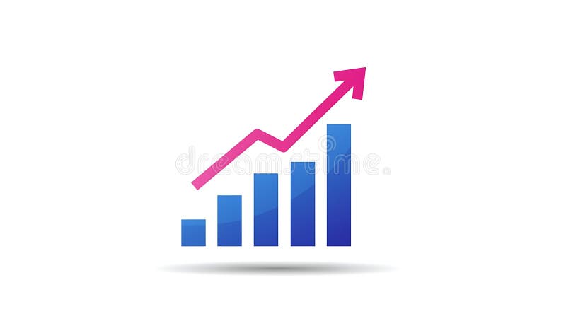 Bar Chart with Five Ascending Blue Bars from Left To Right ...