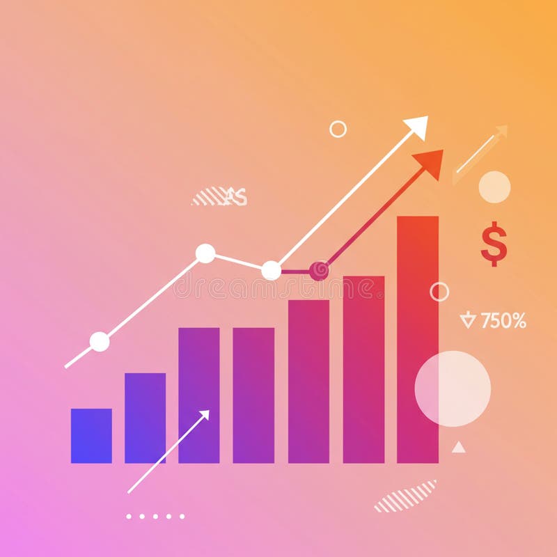 Bar Chart with Five Vertical Bars in Gradient Shades of Blue To Red ...