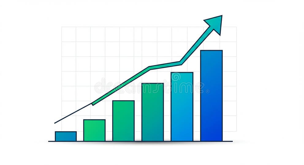 Bar Chart with Five Vertical Bars, Increasing in Height from Left To ...
