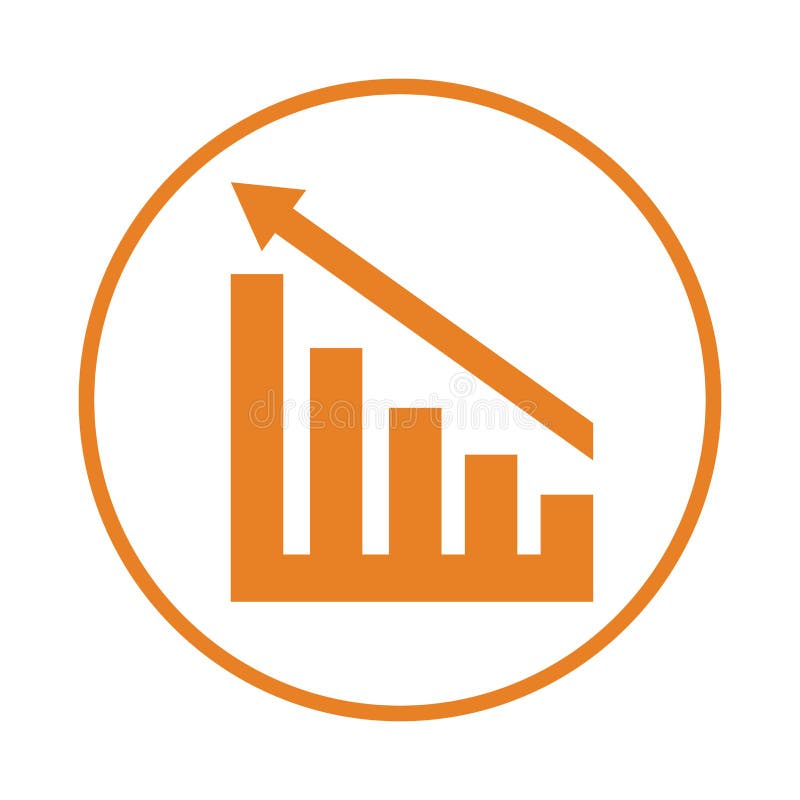 Bar, Chart, Graph Icon. Rounded Orange Vector Design Stock Vector ...