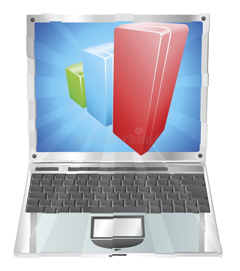 Bar Chart Graph Laptop Concept Stock Vector - Illustration of clipart ...